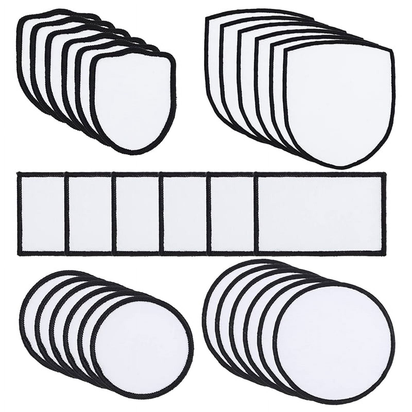 30 Pieces Sublimation Iron-on Patches Fabric, 5 Shapes Sublimation ...