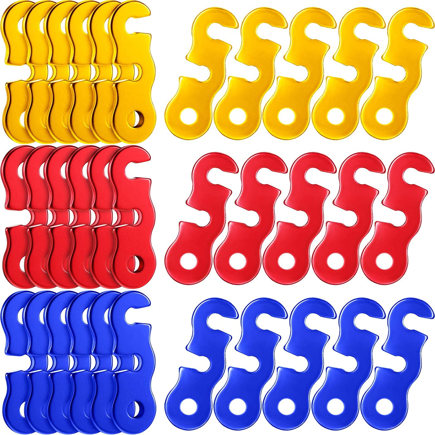 30 Pieces Tensioner Aluminum Alloy Camping Tent Rope Adjuster Guyline ...