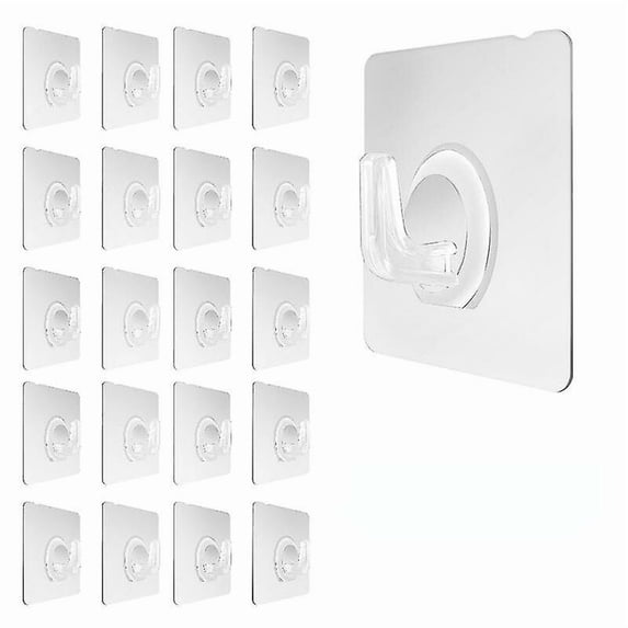 30 Pieces Transparent Self Adhesive Wall Hooks Door Wall Hooks Kitchen ...