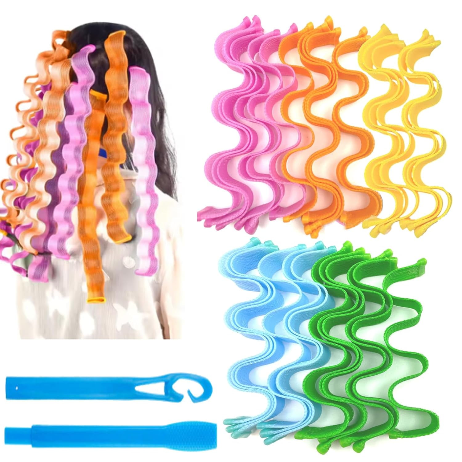 30 Pieces Waveformer Long Hair, Waveformer Medium Hair with 2 Pieces ...