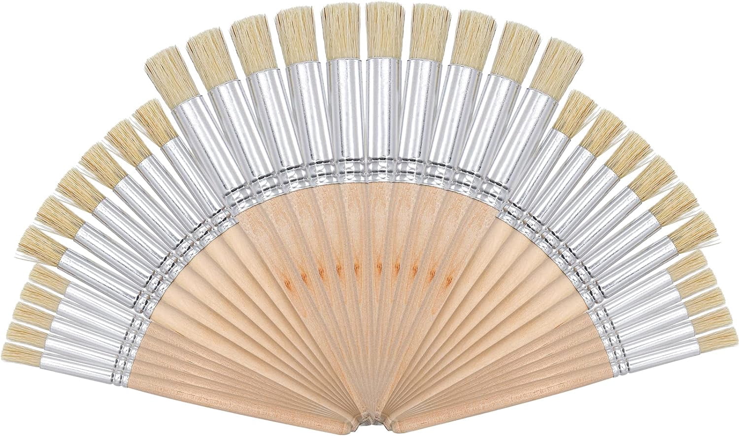 30 Pieces Wooden Stencil Brushes, Natural Bristle Brushes, Wooden ...