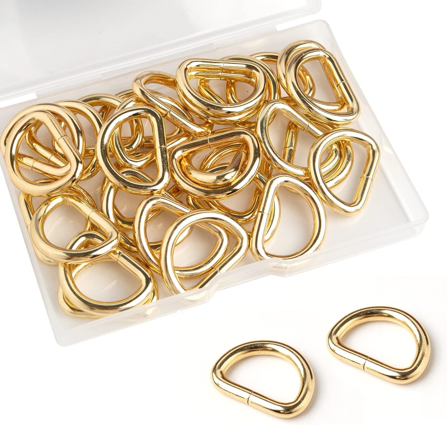 30 Pieces of Carbine Ring Metal D Ring Half Ring Gold D Ring 20Mm X 3.8 ...