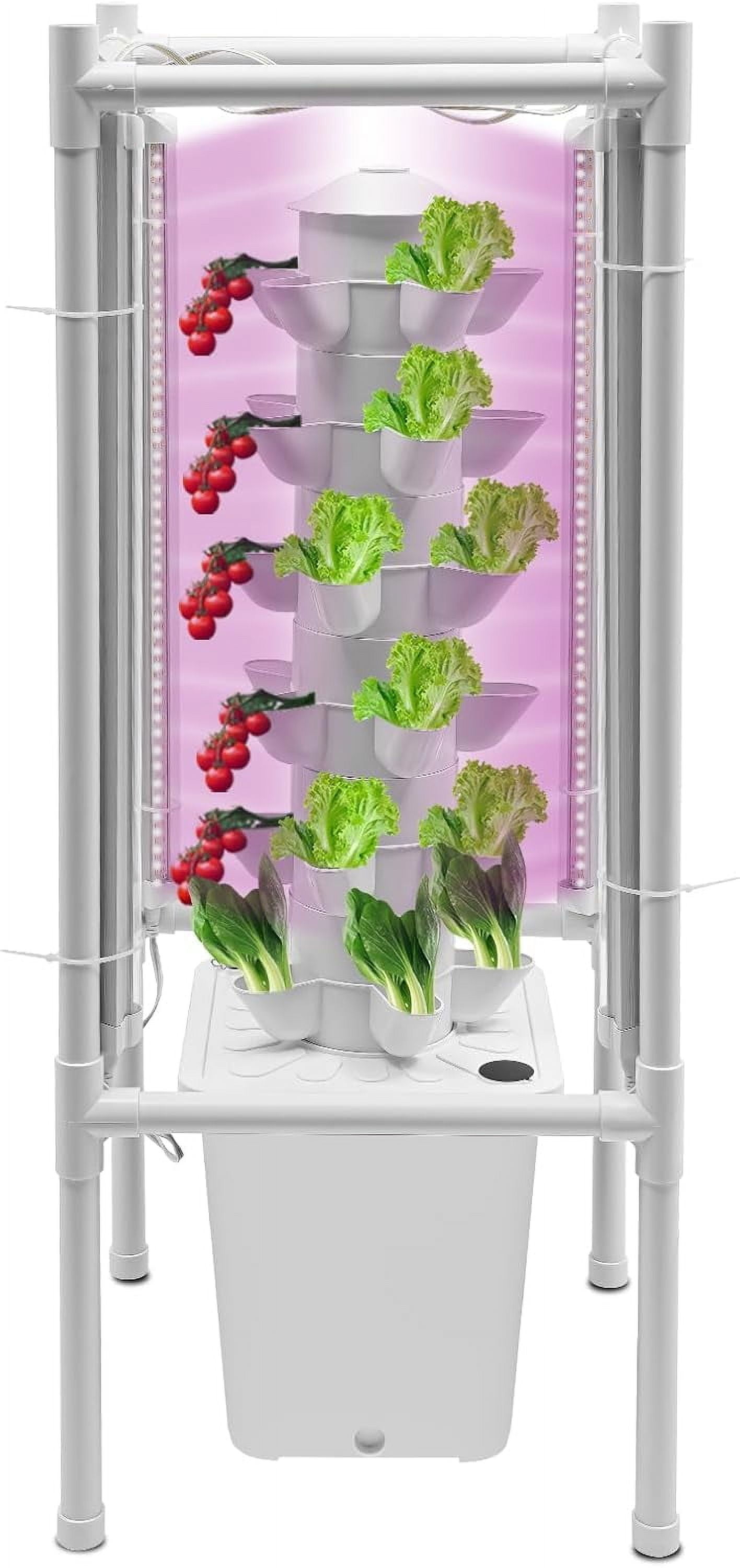 30-Plant Hydroponics Tower Vertical Growing System Kit, Indoor Garden ...
