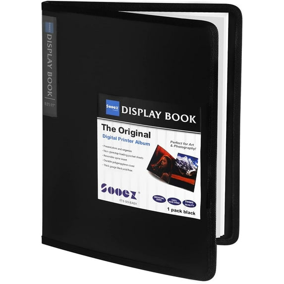 30-Pocket Binder with Plastic Sleeves 8.5x11 (), Heavy Duty Art ...