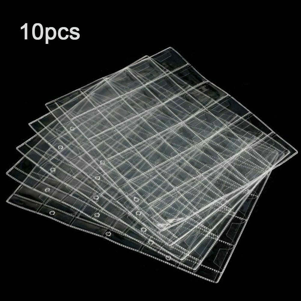 30 Pockets Plastic Coin Holders 30 Grids Coin Album Storage Pages PVC ...