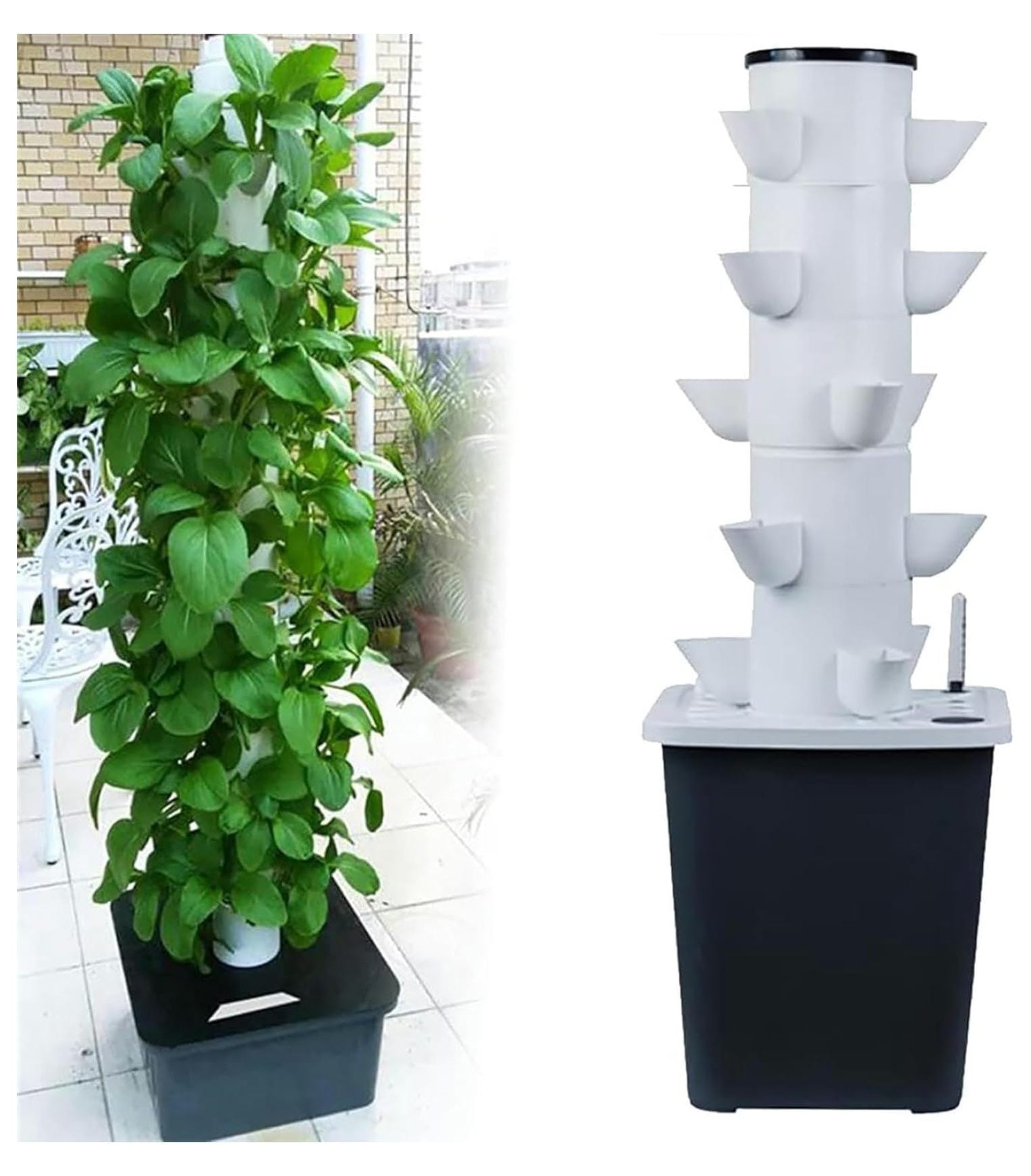 30 Pods Tower Garden Hydroponic Growing System Aeroponics Growing Kit ...