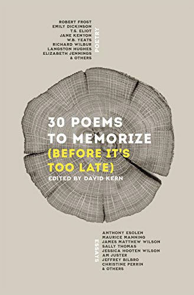 Pre-Owned 30 Poems to Memorize (Before It's Too Late) Paperback ...