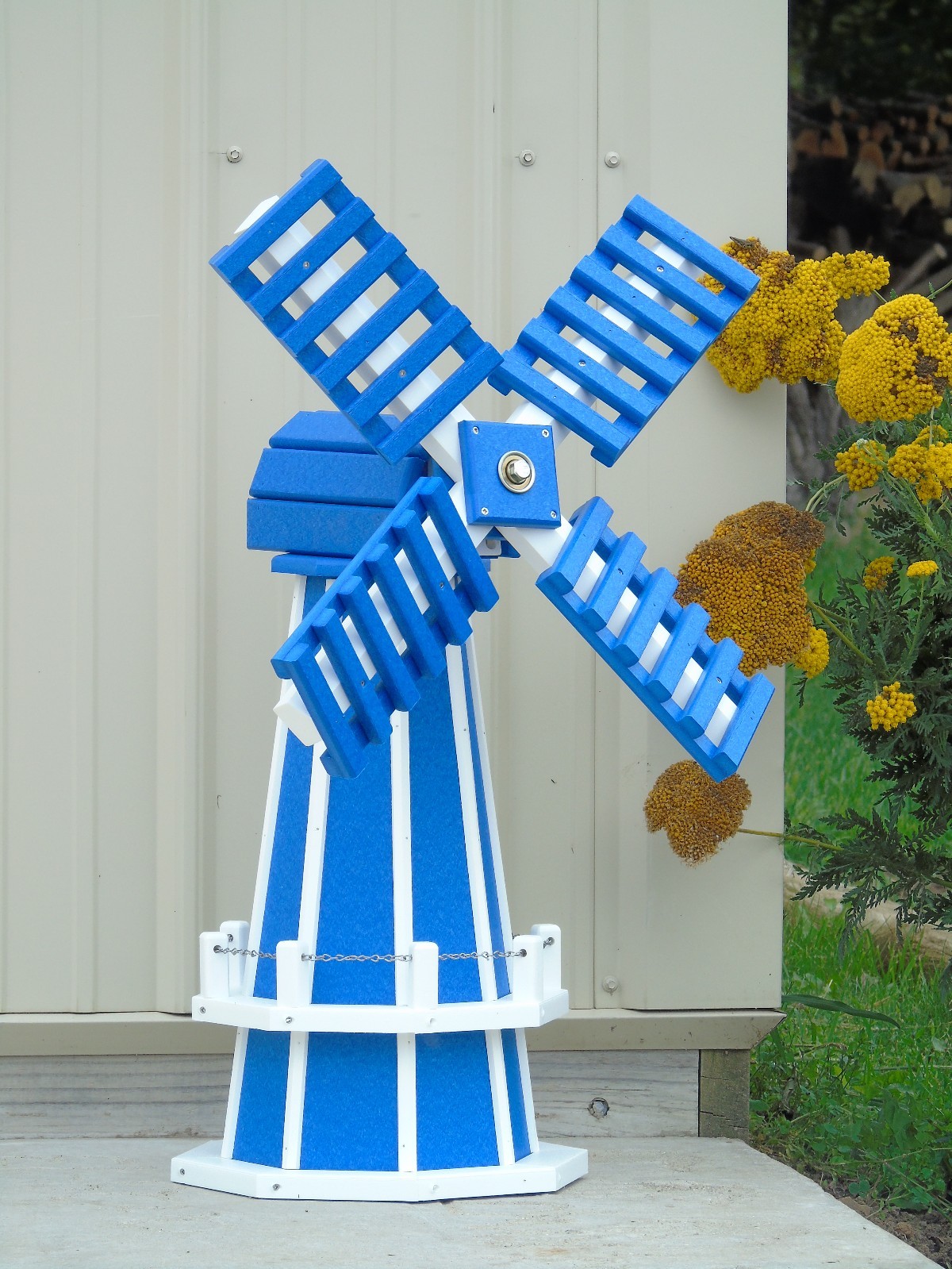 30" Poly Dutch Windmill (Blue with White trim) - Walmart.com