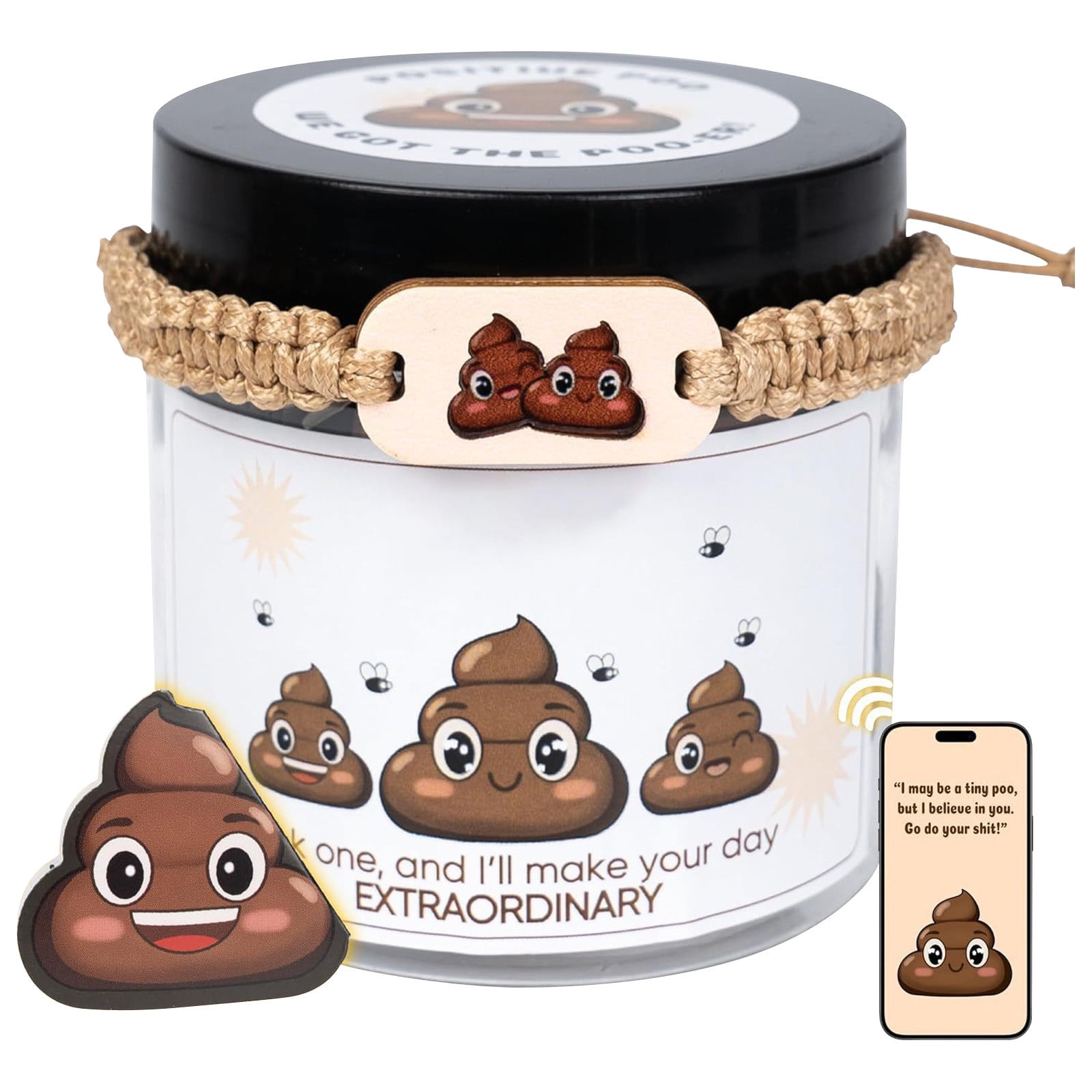 30 Positive Poo Cards Jar,Emotional Support Poo Affirmation Cards, Poop ...