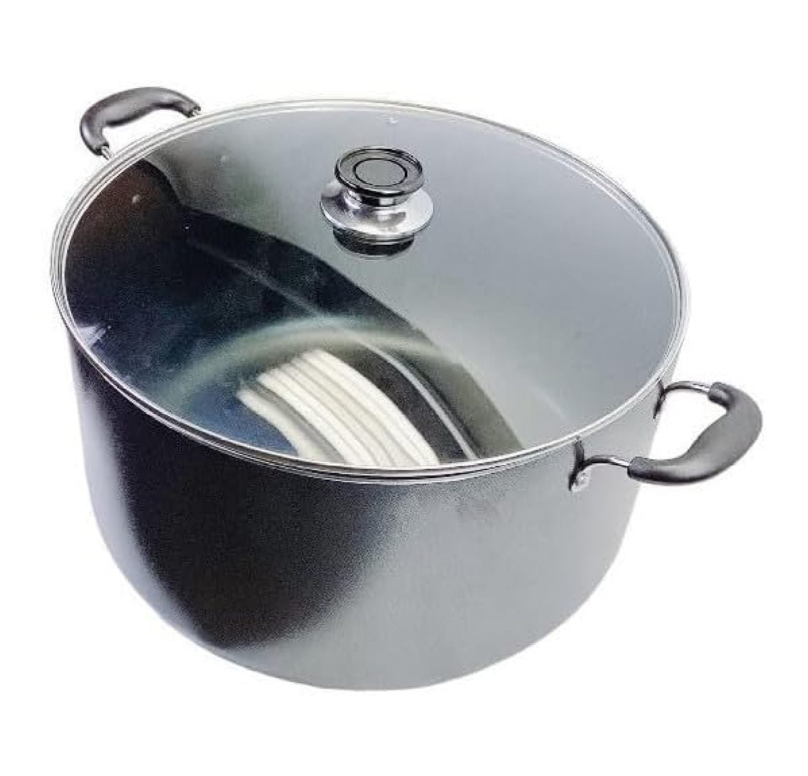 30 QT Non-Stick Dutch Oven Stockpot Pasta Cooking Pot, Glass Lid Double ...