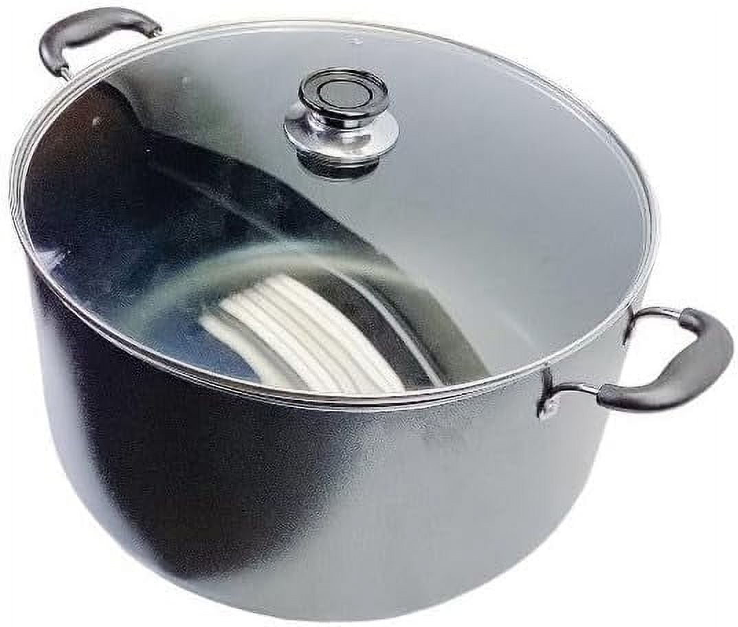30 QT Non-Stick Dutch Oven Stockpot Pasta Cooking Pot, Glass Lid Double ...