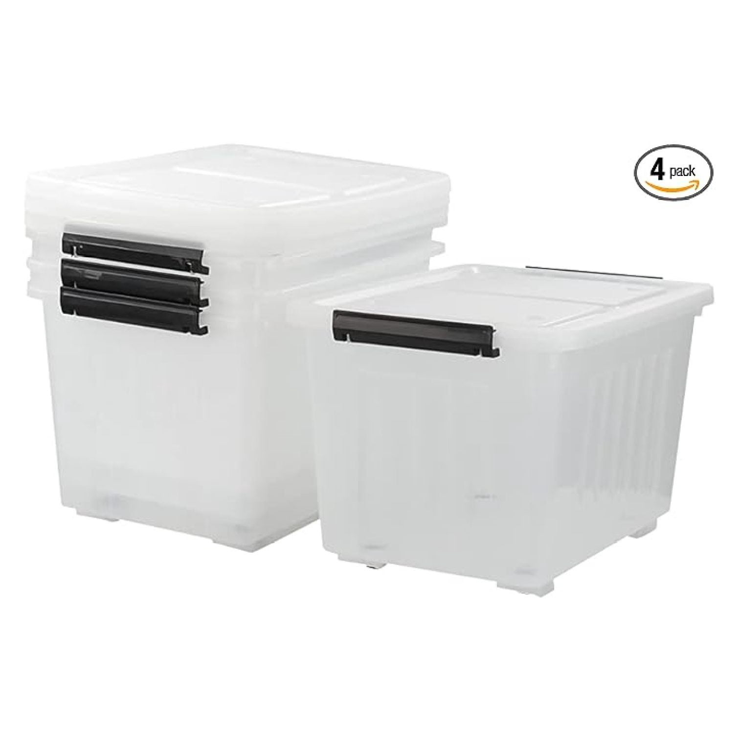 30 Qt Plastic Storage Bins with Lids Large Stackable Storage Containers ...