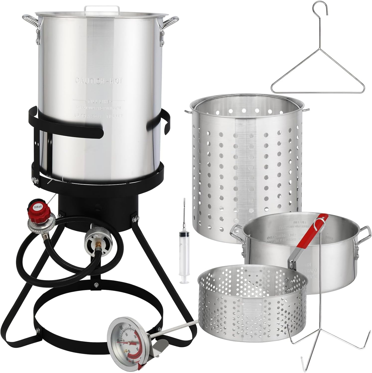 30 Qt Turkey Deep Fryer & 10QT Fish Fryer Kit w/Baskets,Aluminum Fish ...