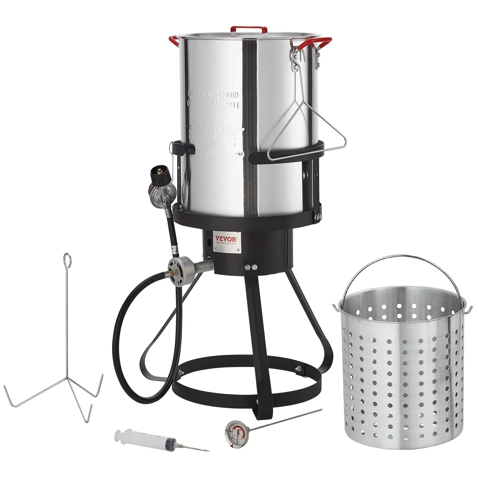 30 Qt Turkey Deep Fryer Set-Outdoor Aluminum Cooker with 54,000 BTU ...