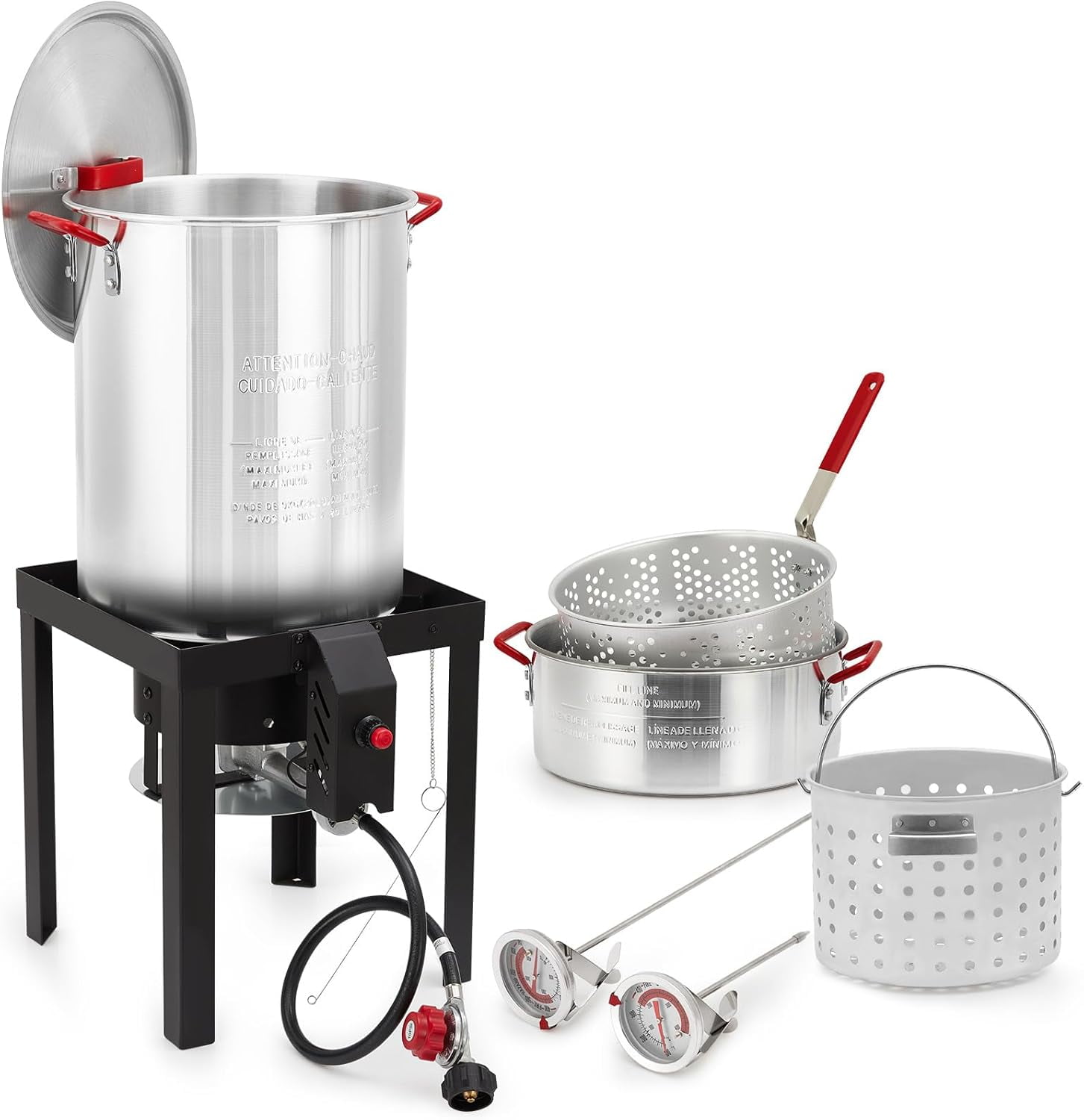30 Qt Turkey Fryer & 10 Qt Fish Fryer Combo Kit, Aluminum Turkey Fryer ...