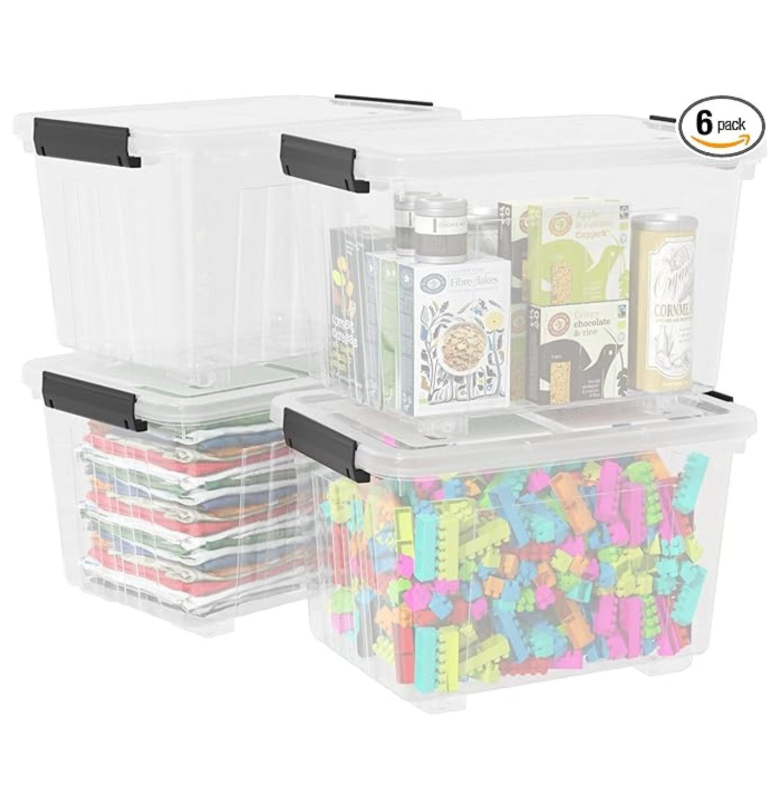 30 Quart Clear Storage Bins with Lids - 4 Pack - Plastic Storage Totes ...