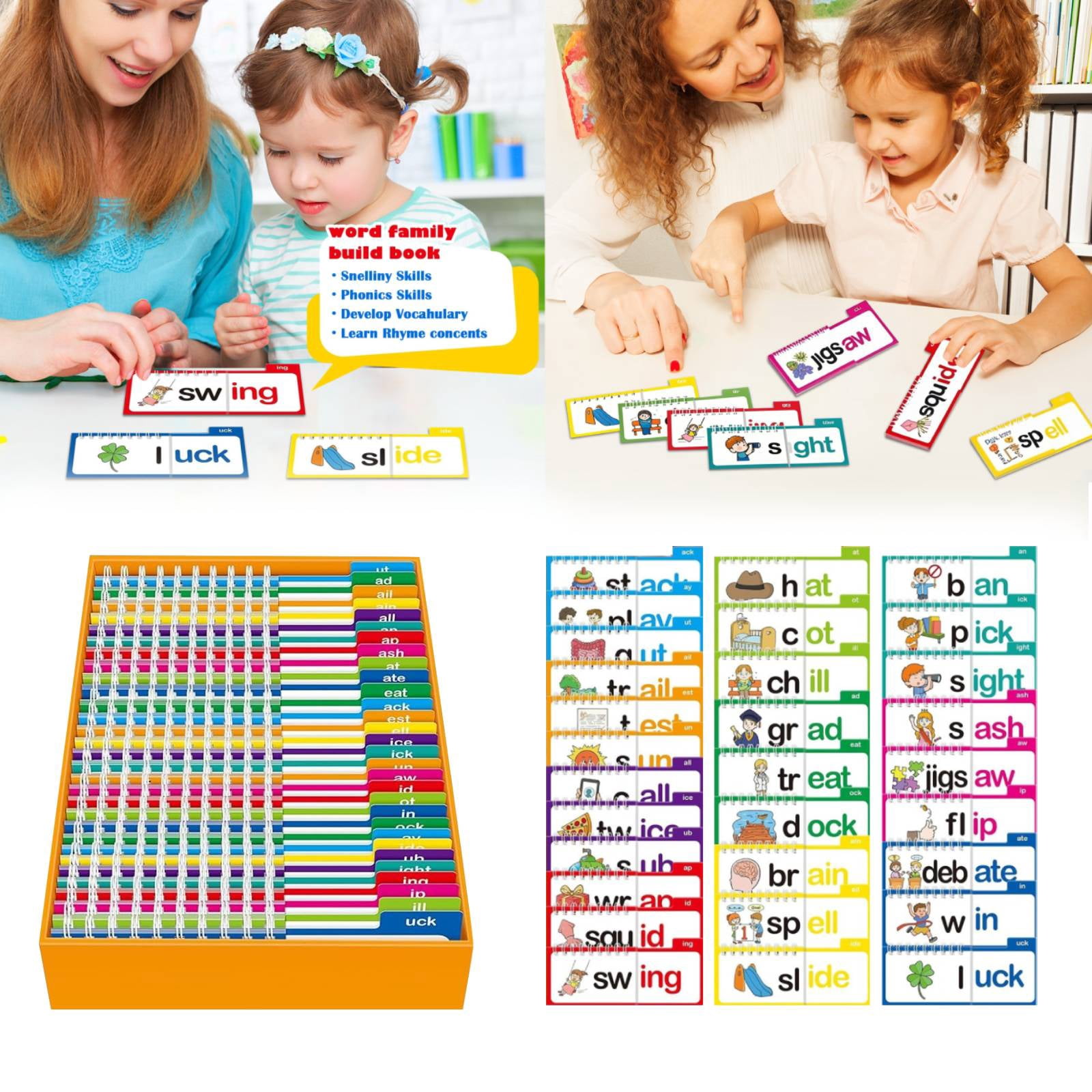 30 Read And Rhyme Flip Books Word Family Build Books Letter Sounds ...