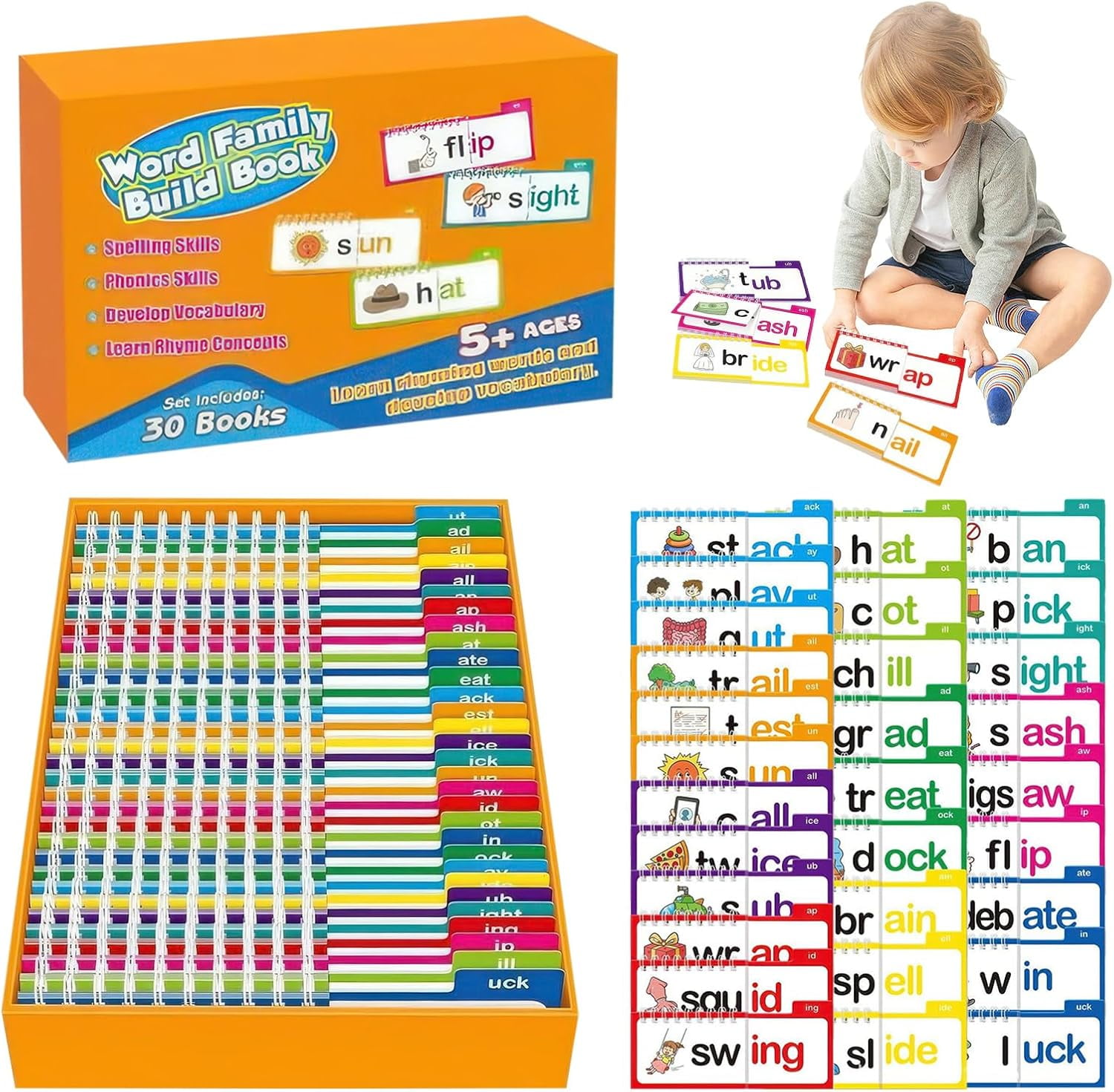 30 Read and Rhyme Flip Books，Sight Words Flash Cards Kindergarten ...