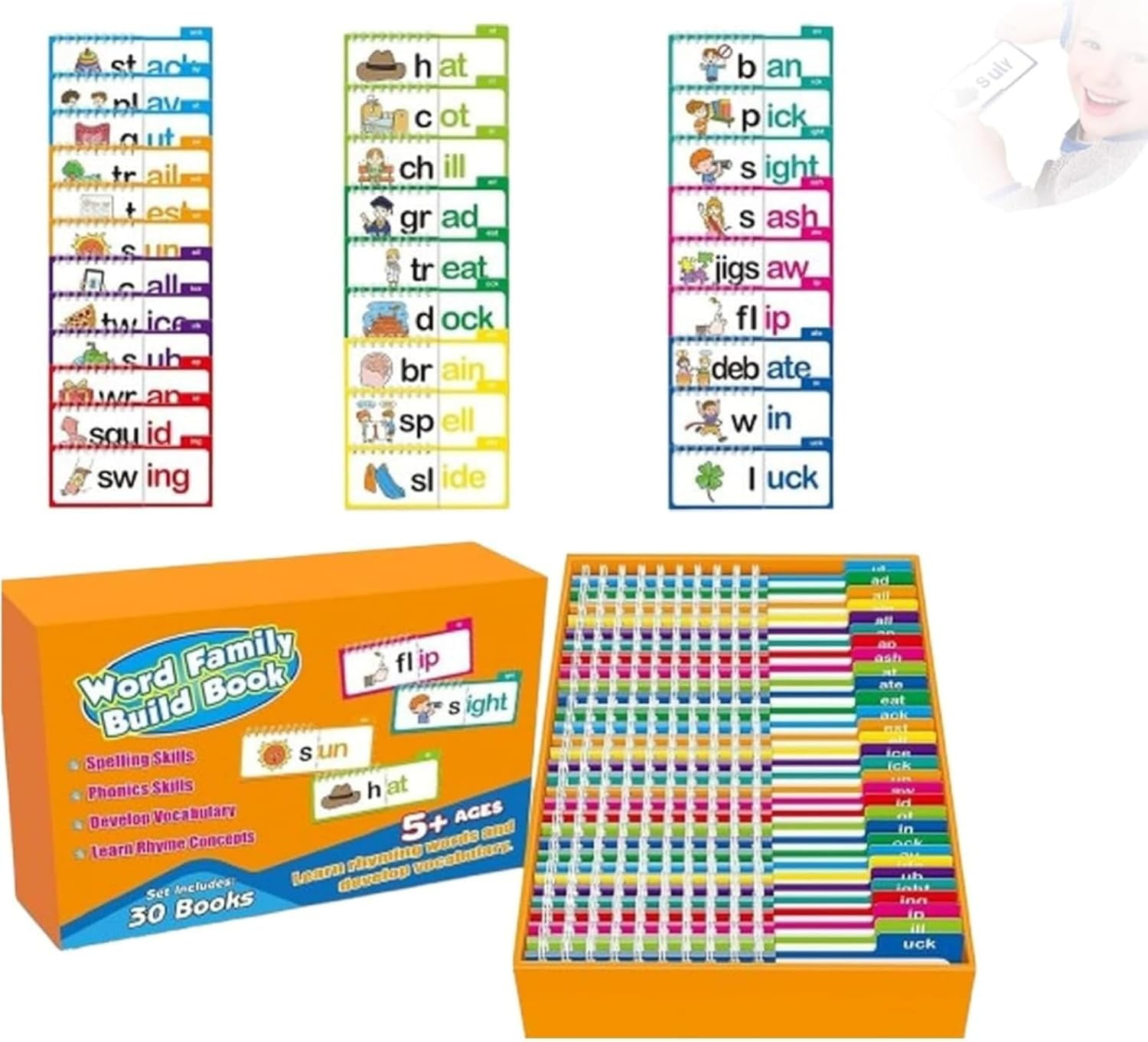 30 Read and Rhyme Flip Books,Word Families Flash Cards, Word Families ...