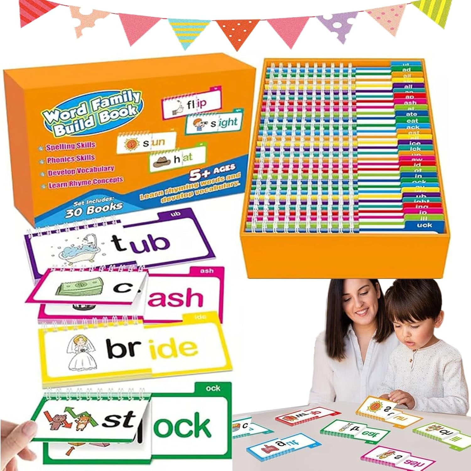 Customer reviews for 30 Read and Rhyme Flip Books, Word Families Letter ...