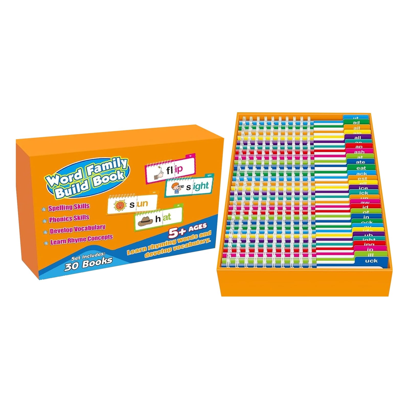 30 Read and Rhyme Flip Books,Word Family Build Book,ABC Vocabulary ...
