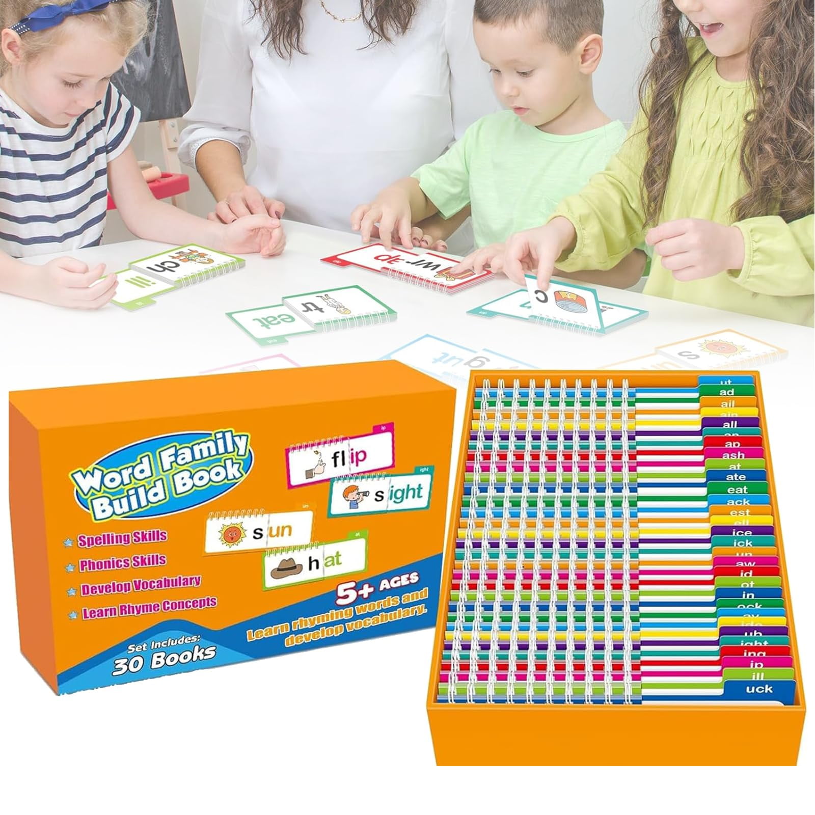 30 Read and Rhyme Flip Books, Word Family Build Book, Word Family Flip ...