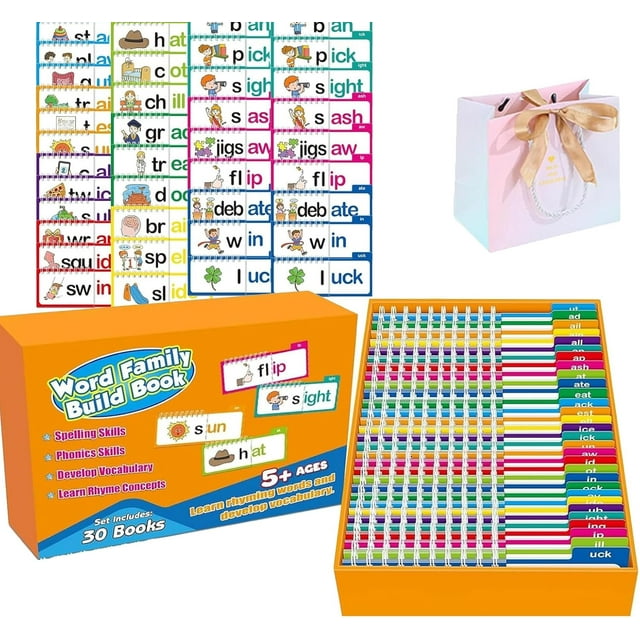 30 Read and Rhyme Flip Books, Word Family Build Book, Word Family Flip ...