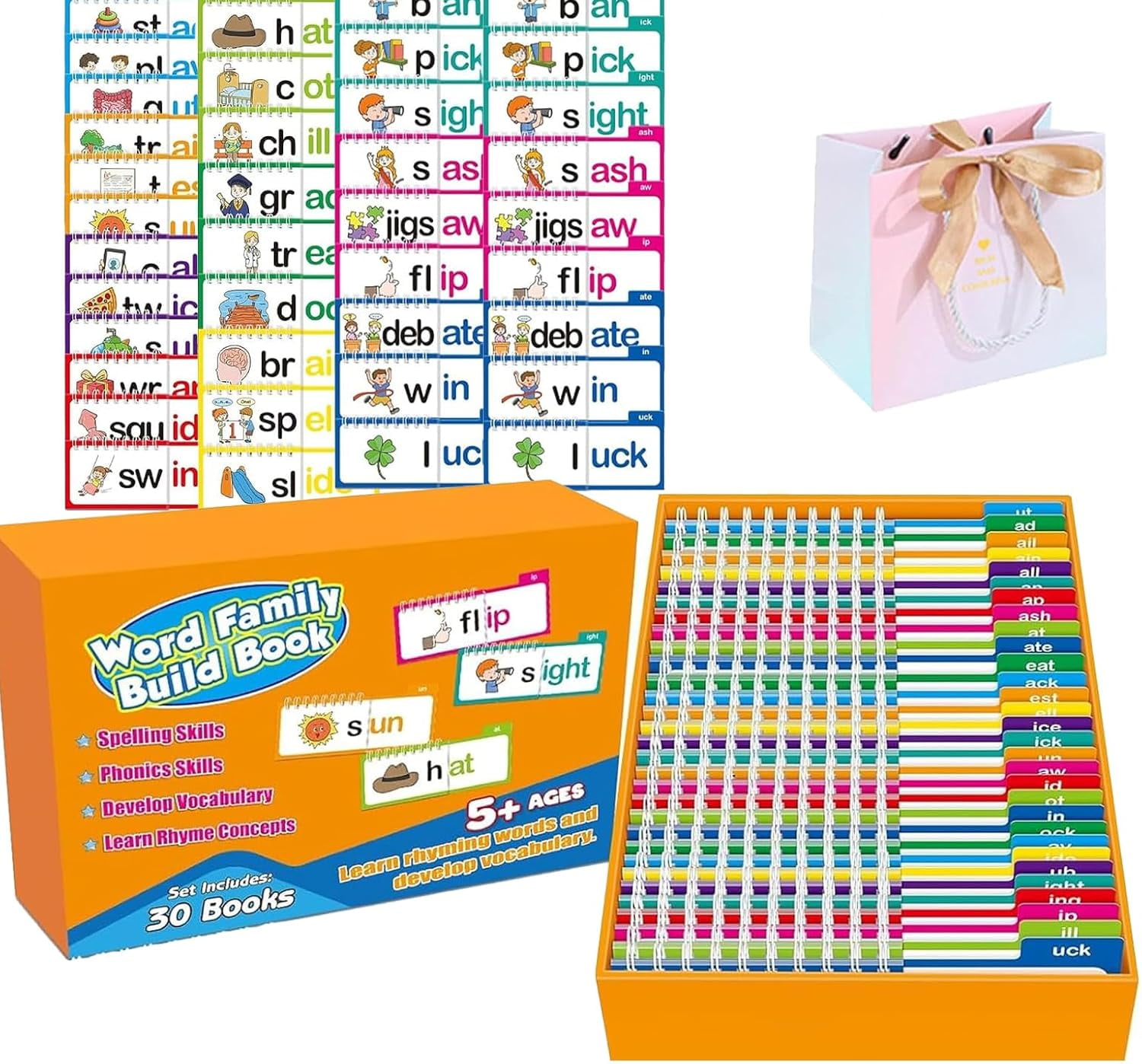 30 Read and Rhyme Flip Books, Word Family Build Book, Word Family Flip ...