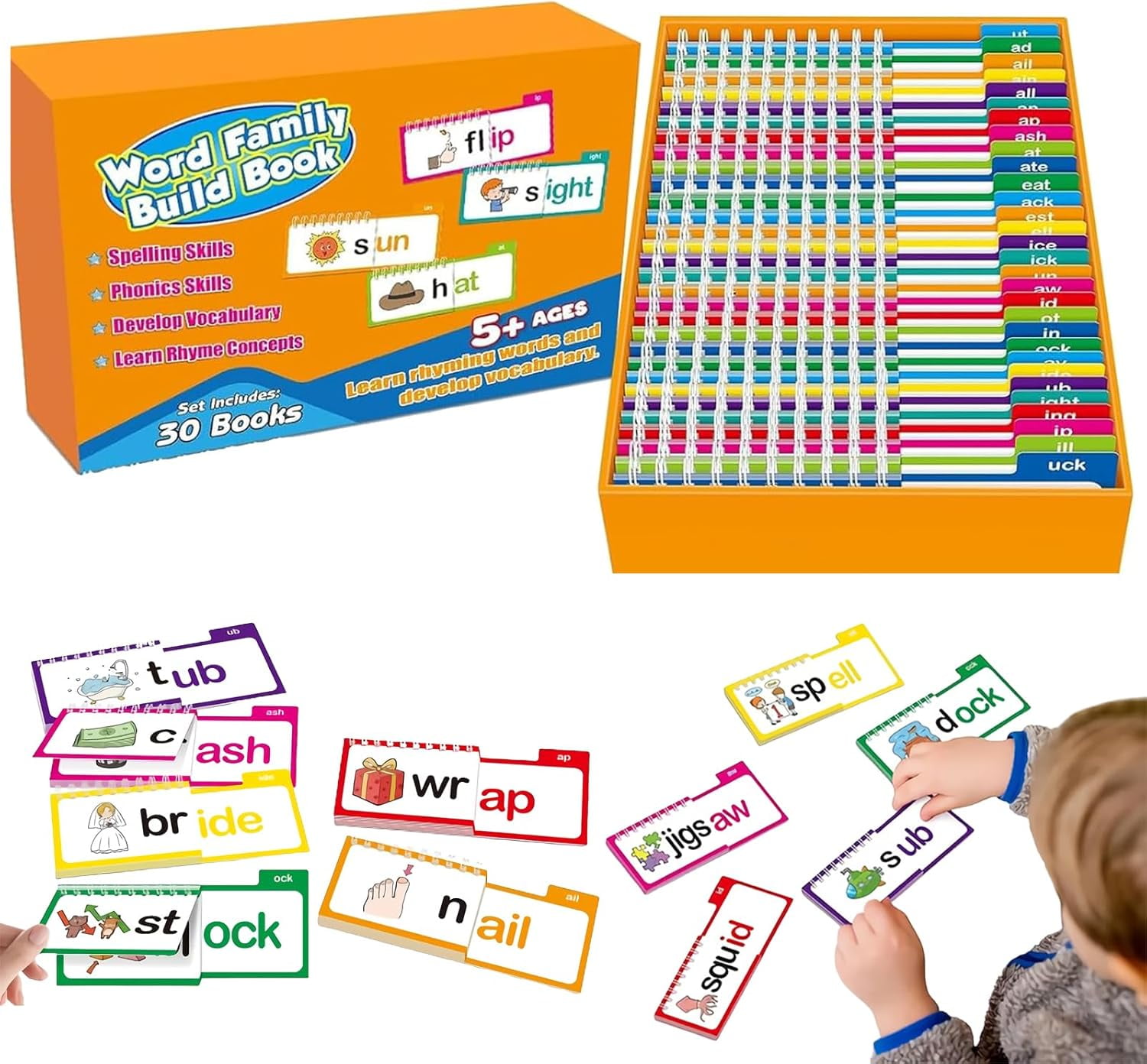 30 Read and Rhyme Flip Books,Word Family Flip Books, Letter Sounds ...