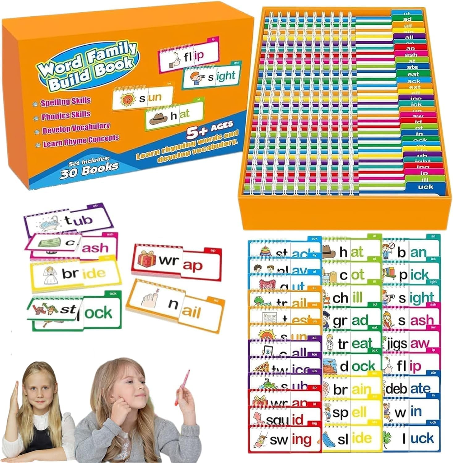 30 Read and Rhyme Flip Books, Word Family Flip Books, Reading Flip Book ...