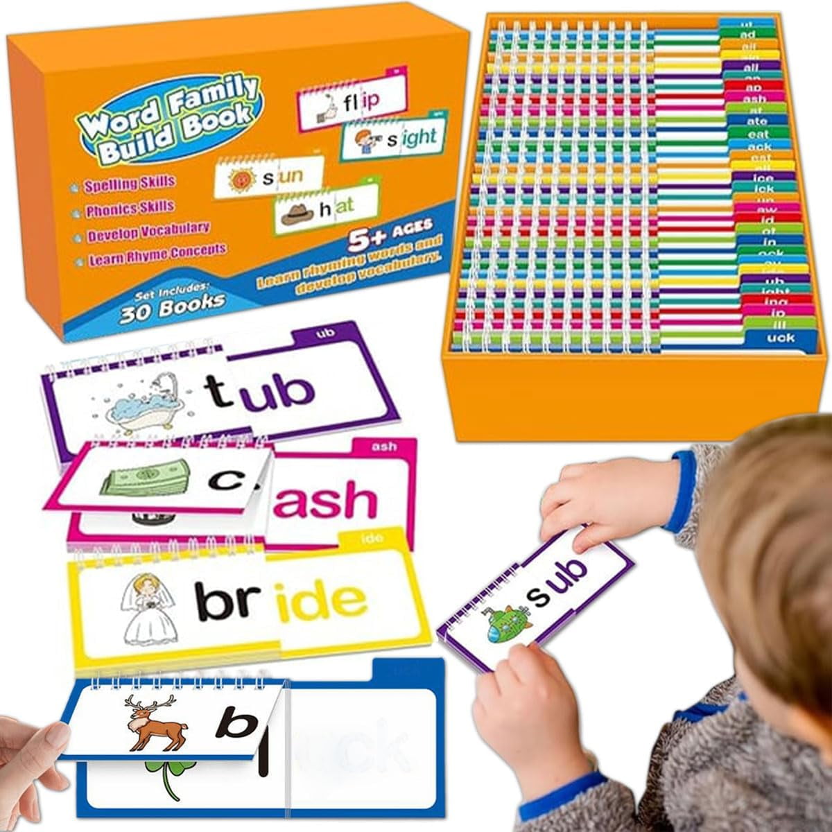 30 Read and Rhyme Flip Books, Word Family Flip Books, Sight Words Flash ...