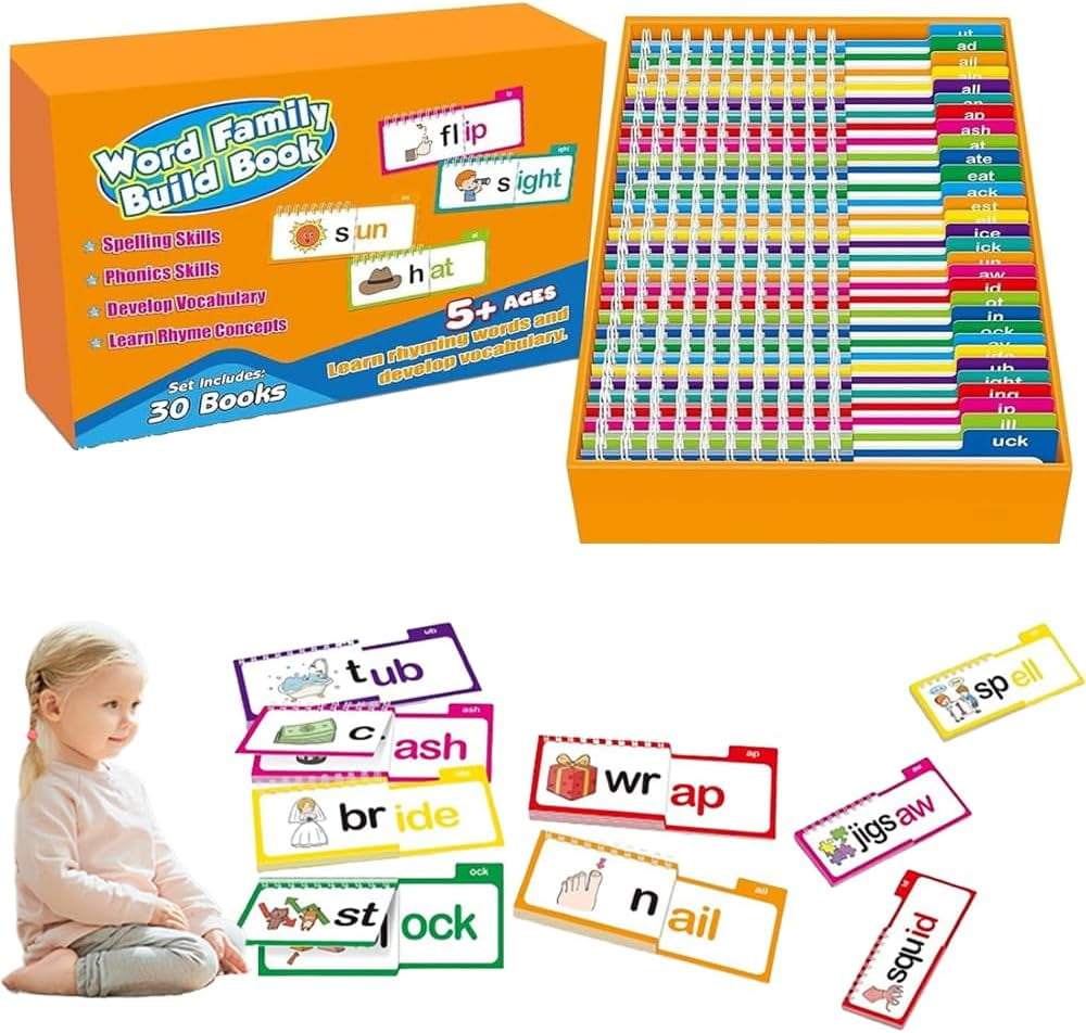 30 Read and Rhyme Flip Books,Word Family Flip Books,Word Family Build ...