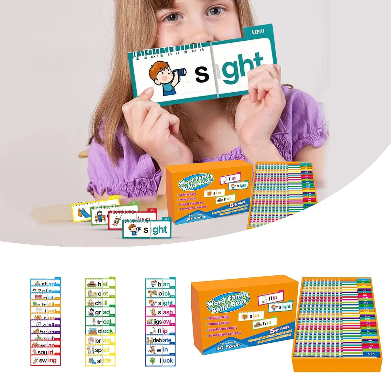 30 Read and Rhyme Flip Cards, Vocabulary Flash Cards, Reading and ...