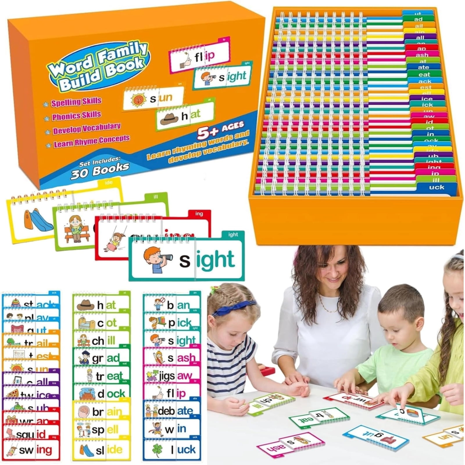 30 Read and Rhyme Flip Cards, Vocabulary Flash Cards, Reading and ...