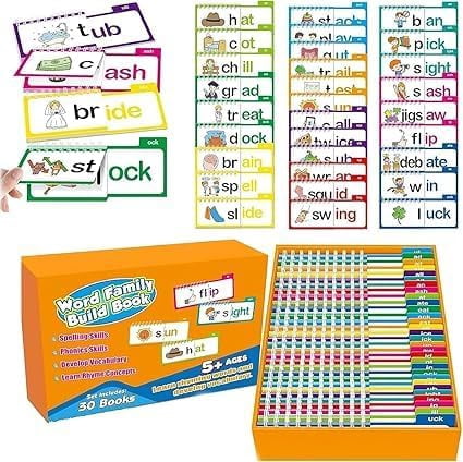 30 Read and Rhyme Flip Books, Word Family Build Book, Learn to Read ...