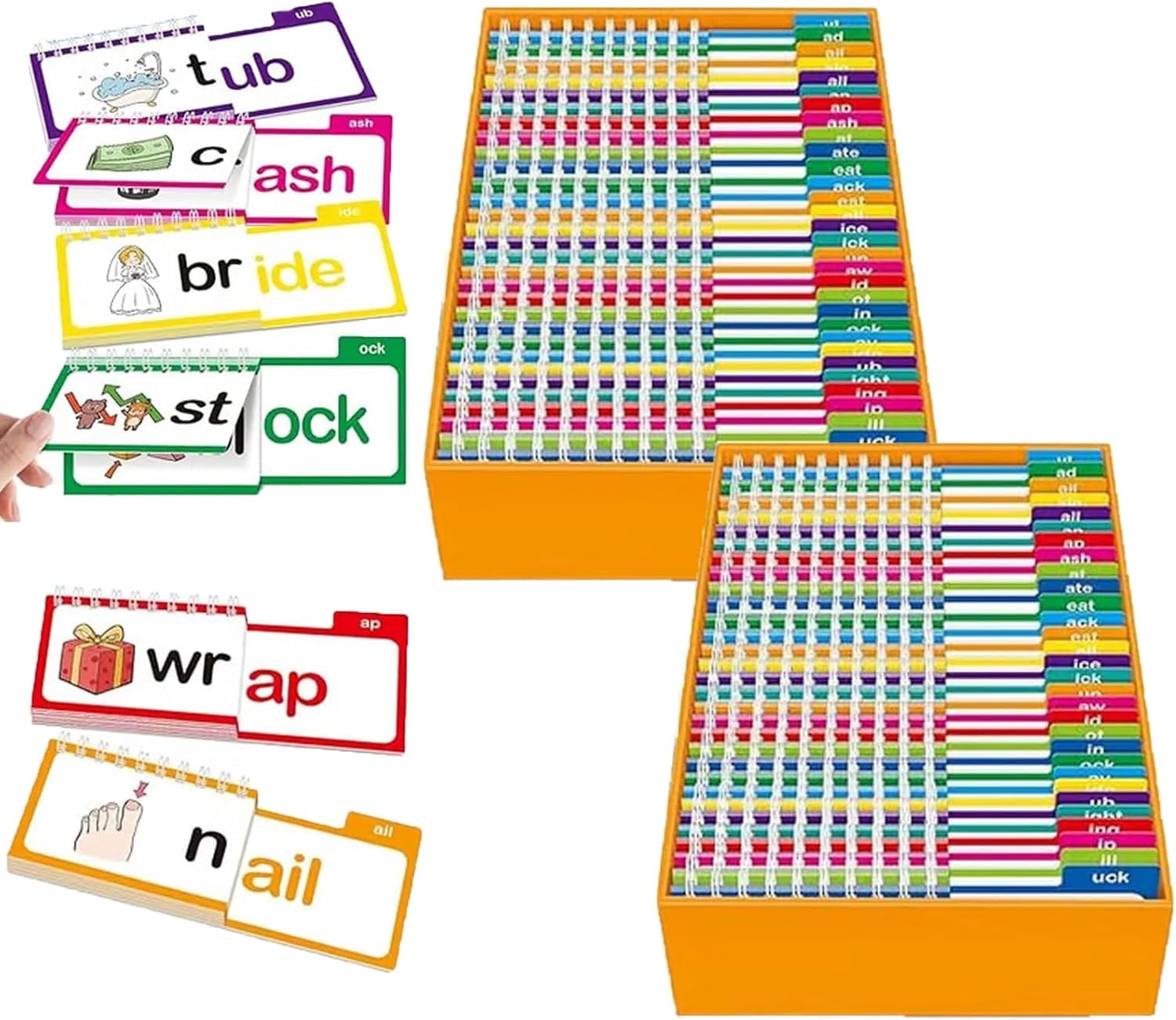 CLIQKWEN 30 Read and Rhyme Flip Books, Word Family Build Book, Word ...