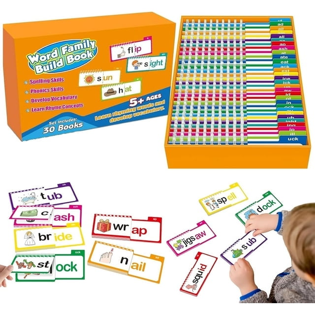 30 Read and Rhyme Flip Books,Word Family Build Flip Book,Word Families ...