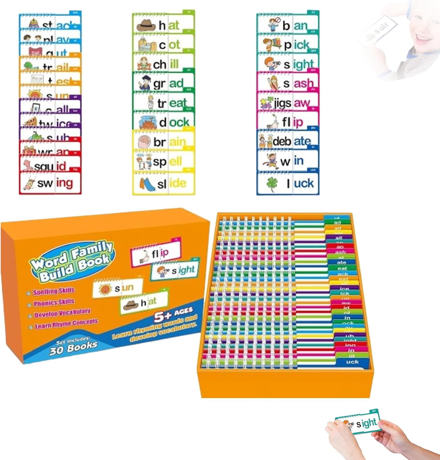 30 Read and Rhyme Flip Books,Word Family Build Flip Book,Word Families ...