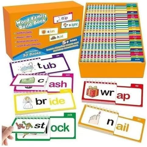 30 Reading & Rhyming Flipbooks, Word Family Flashcards,Various Word ...
