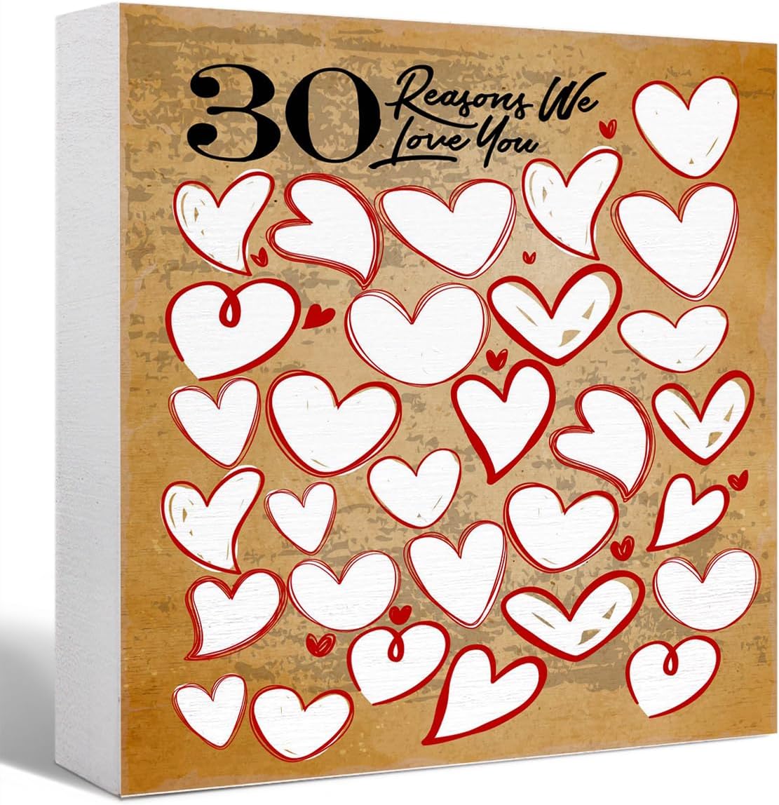 30 Reasons We Love You Wooden Block Sign,30th Birthday Decorative Wood ...
