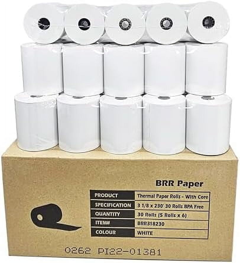 (30 Rolls - 55 GSM) 3 1/8 x 230 Thermal Paper Receipt Rolls fits all ...