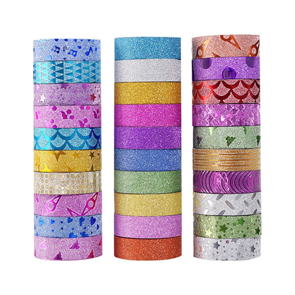30 Rolls Glitter Washi Masking Tape DIY Stick Paper Tape Decorative ...