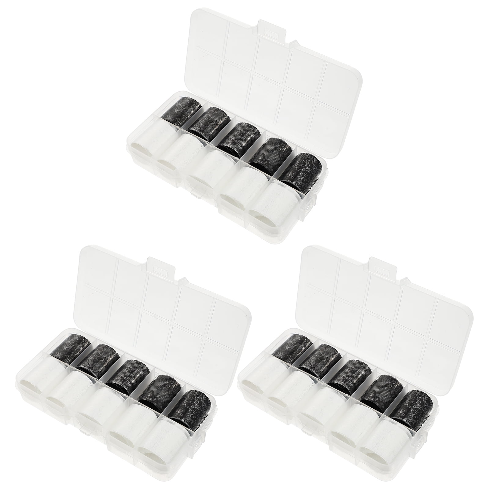 30 Rolls Nail Art Stickers Transfer Lace Decals Black and White for ...