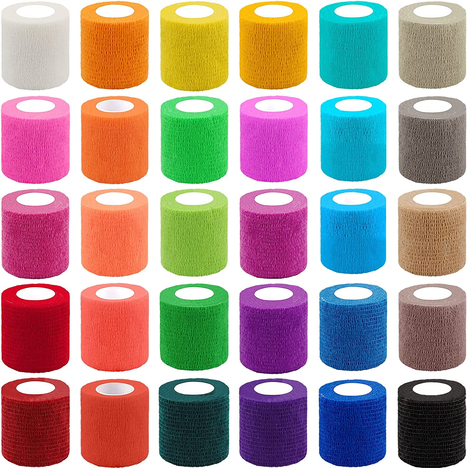 30 Rolls Self Adherent Wrap Stretch Bandages Self Adhesive Bandage Wrap ...