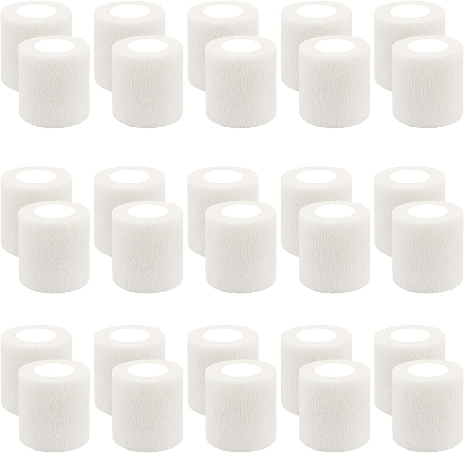 30 Rolls Self Adhesive Bandage Wrap White Adhesive Wrap 2 inch Self ...