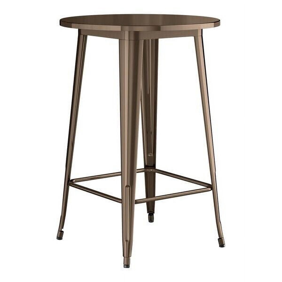 30'' Round All Weather Copper Metal Restaurant Patio Bar Height Table ...