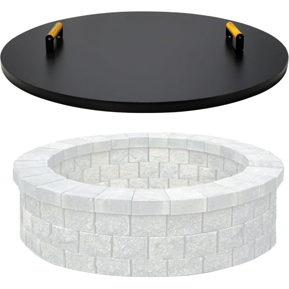 30” Round Fire Pit Lid – Heat Resistant fire Pit Cover Round Metal for ...