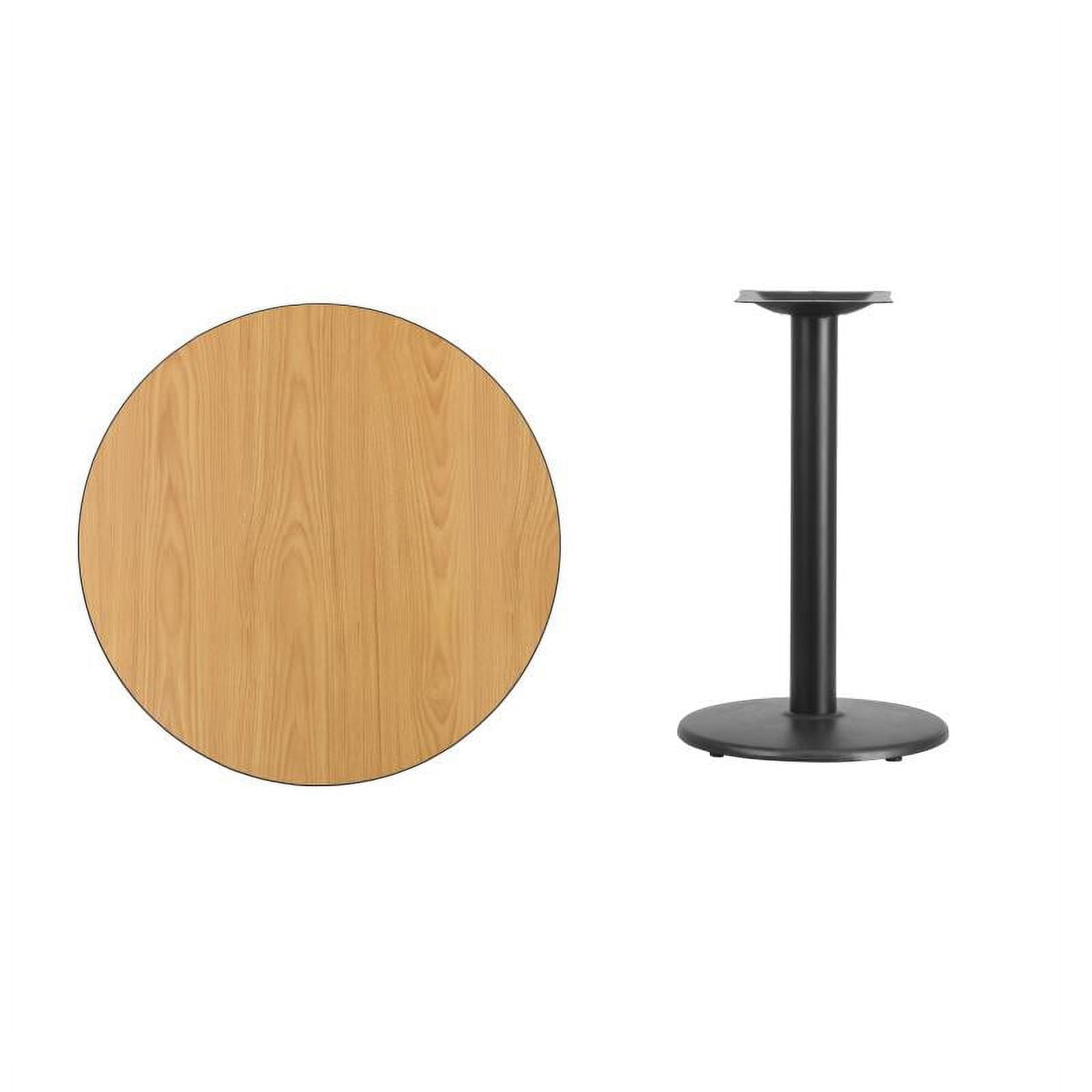 30" Round Natural Laminate Table Top With Table Height Round Base ...