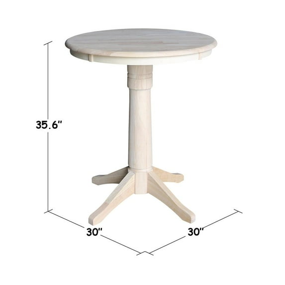 30" Round Pedestal Counter Height Table - Unfinished - Walmart.com