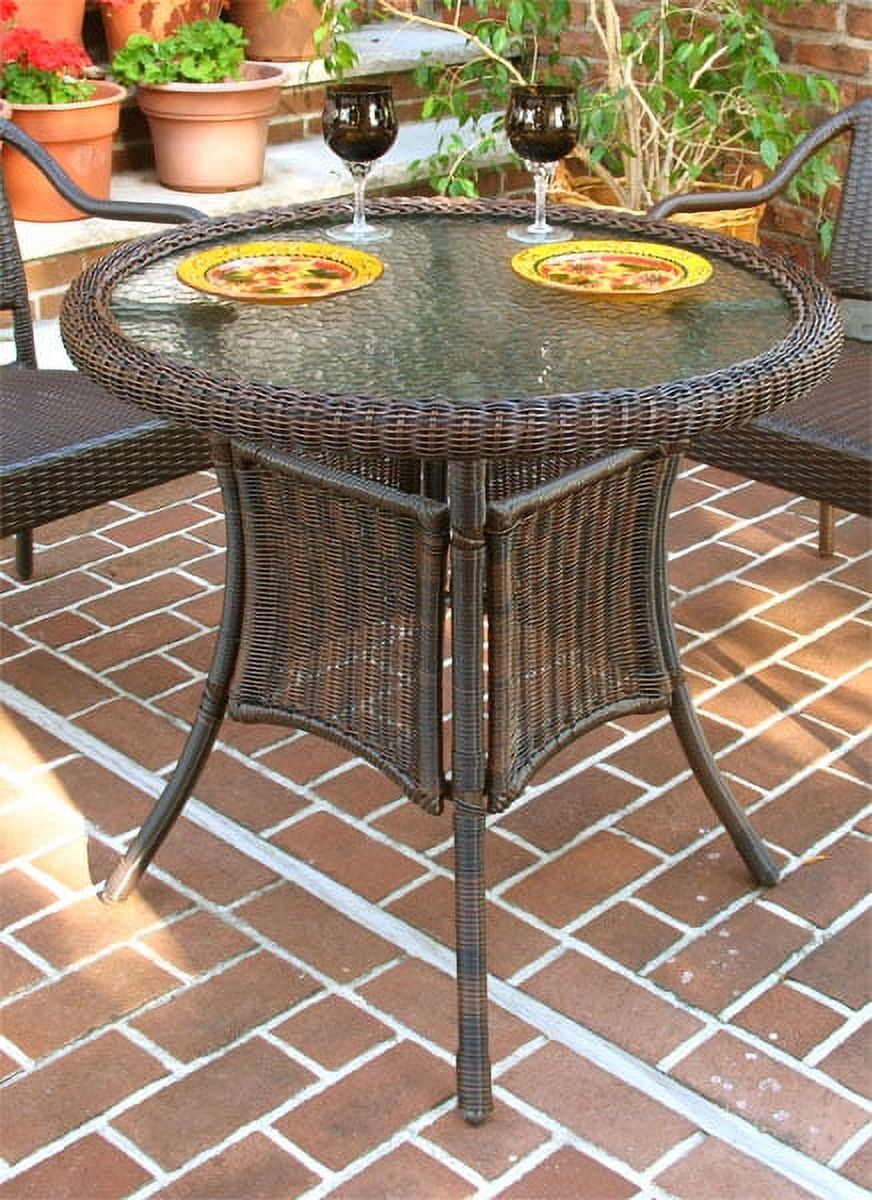 30 Round Resin Bistro Table w/Glass TopNo Umbrella Hole - Walmart.com